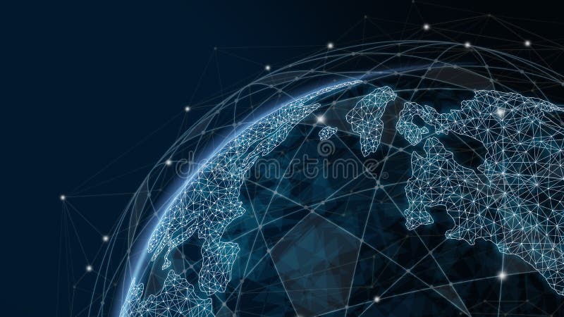 3D Illustration Global Modern Creative Communication and Internet ...