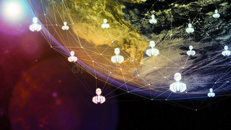 3D Illustration Global Modern Creative Communication and Internet ...