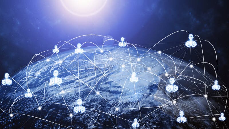 3D Illustration Global Modern Creative Communication and Internet ...