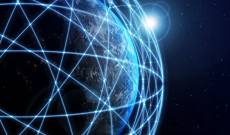 3D Illustration Global Modern Creative Communication and Internet ...