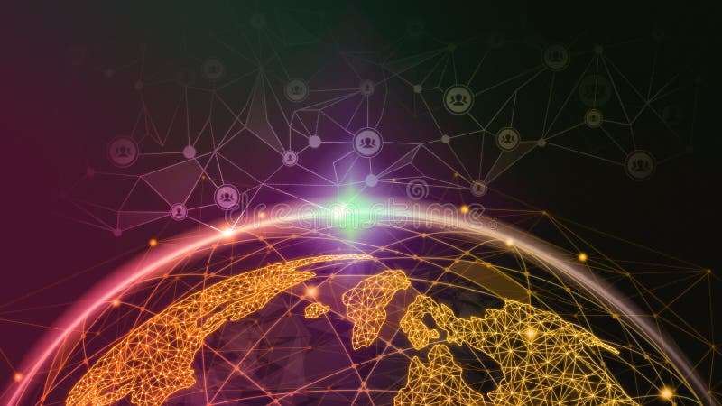 3D Illustration Global Modern Creative Communication and Internet ...