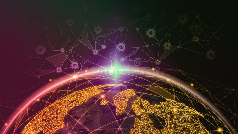 3D Illustration Global Modern Creative Communication and Internet ...