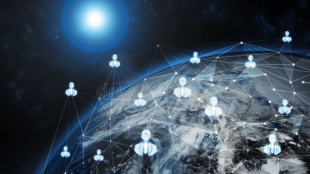 3D Illustration Global Modern Creative Communication and Internet ...