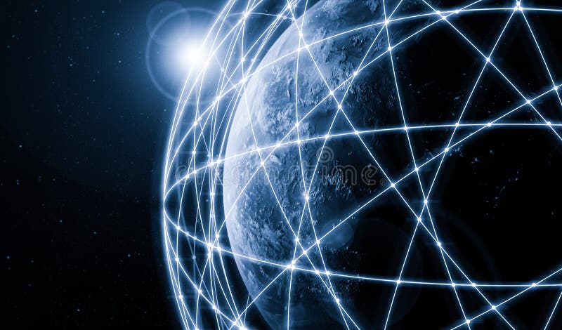 3D Illustration Global Modern Creative Communication and Internet ...