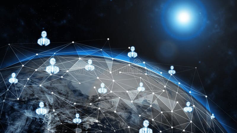 3D Illustration Global Modern Creative Communication and Internet ...