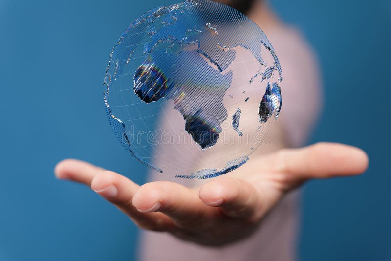 3D Illustration of the Global Network Planet Stock Illustration ...