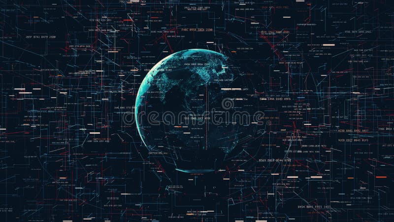 3D Illustration of Global Network Symbolizing World Information ...