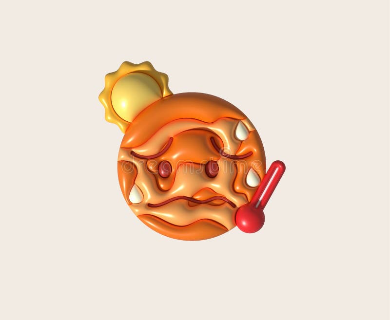 3D Illustration Global Warming Increase Temperature Earth with ...