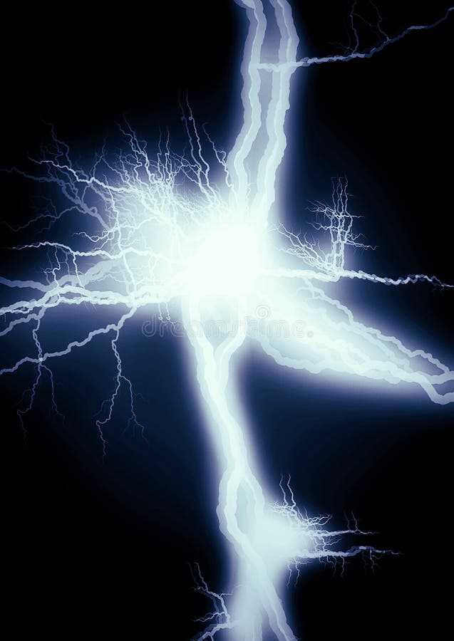 3d Illustration of Glowing Abstract Lightning Stock Illustration ...
