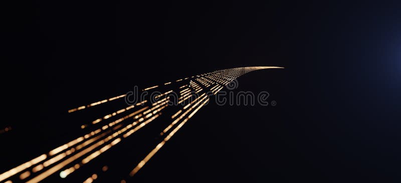 3d Illustration Glowing Fiber Optic Cable. Information and Data Flows ...