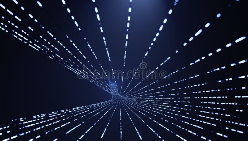 3d Illustration Glowing Fiber Optic Cable. Information and Data Flows ...