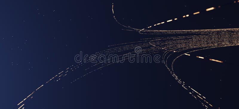 3d Illustration Glowing Fiber Optic Cable. Information and Data Flows ...