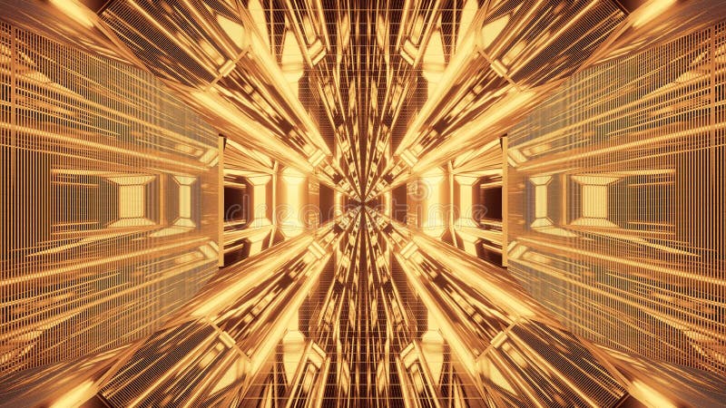 3d Illustration of Gold Futuristic Background - Cool for Wallpapers ...