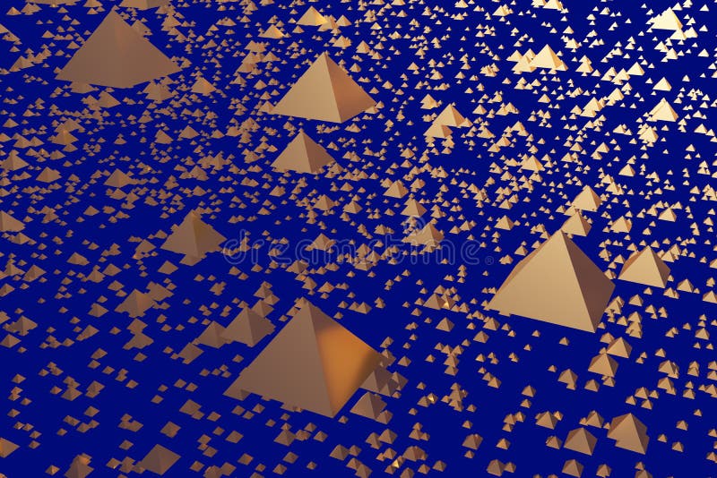 Hovering pyramids stock illustration. Illustration of reflection ...