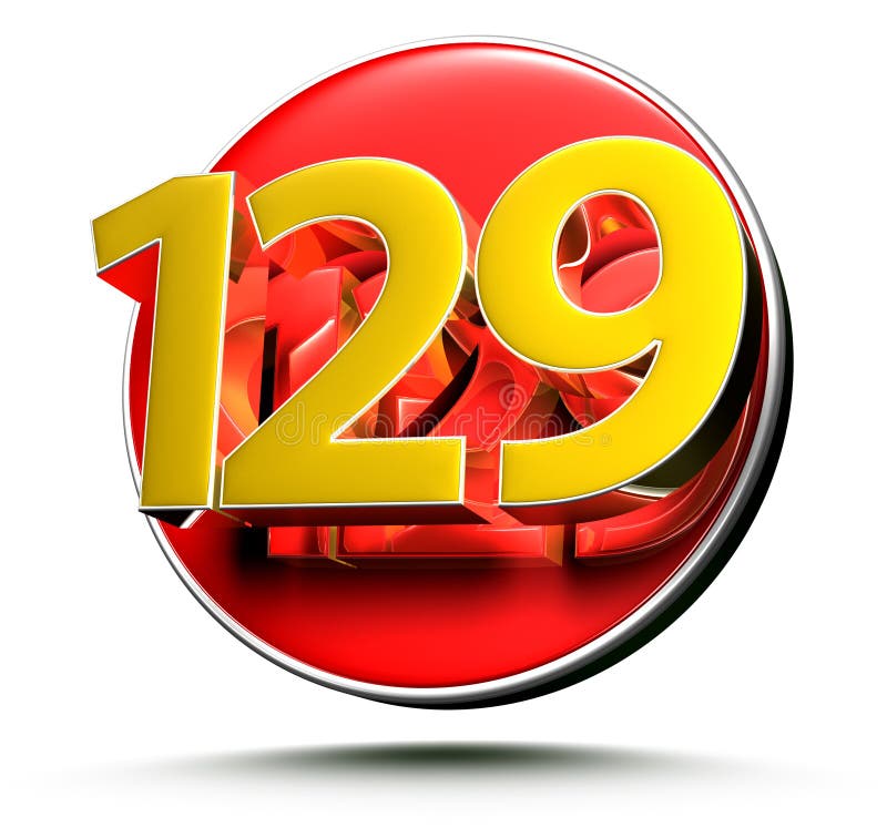 Number 129 3d. stock illustration. Illustration of background - 194499684