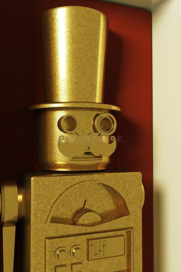 3d Illustration of Golden Robot Stock Illustration - Illustration of ...