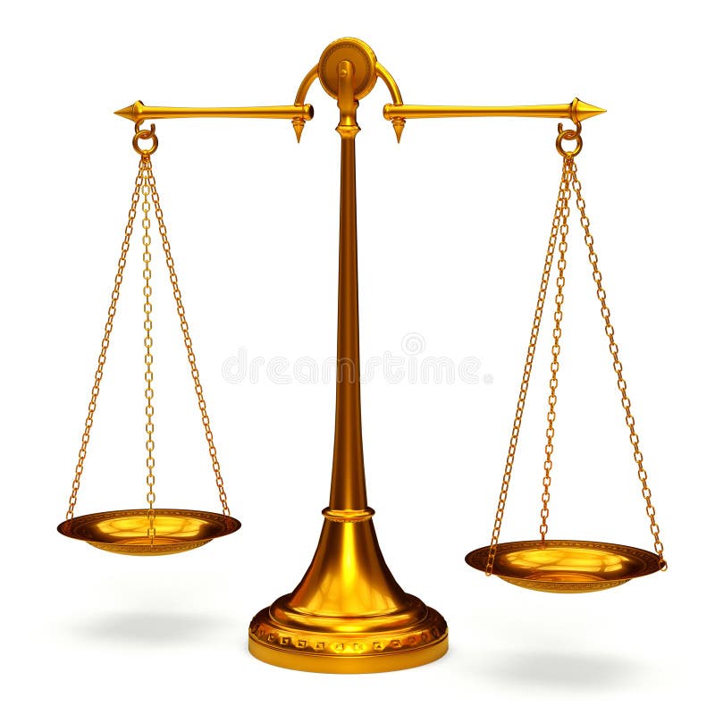 3d Illustration Golden Scales Isolate Stock Illustration - Illustration ...