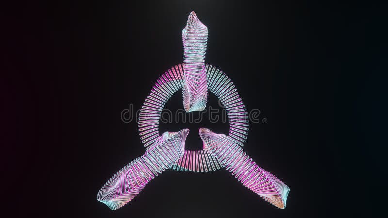 3D Illustration Graphics of Abstract Seamless Loop of 3D Render Neon ...