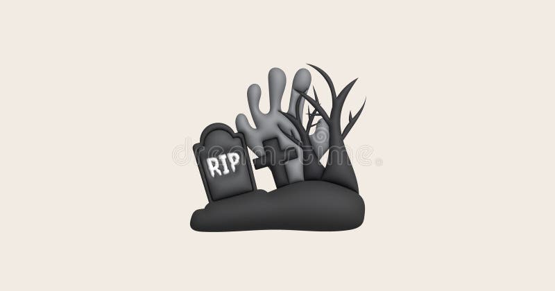 3D Illustration. Grave for Halloween. RIP. Ancient Grave Stock Vector ...