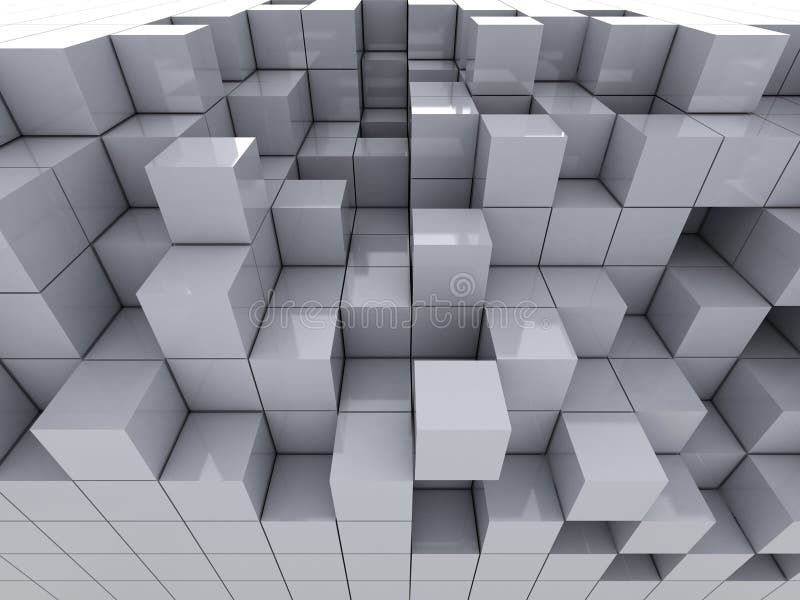 3d Illustration of Gray Cubes Stock Illustration - Illustration of ...