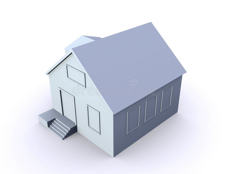 Gray Model of a Modern House. Vector Illustration on White Background ...