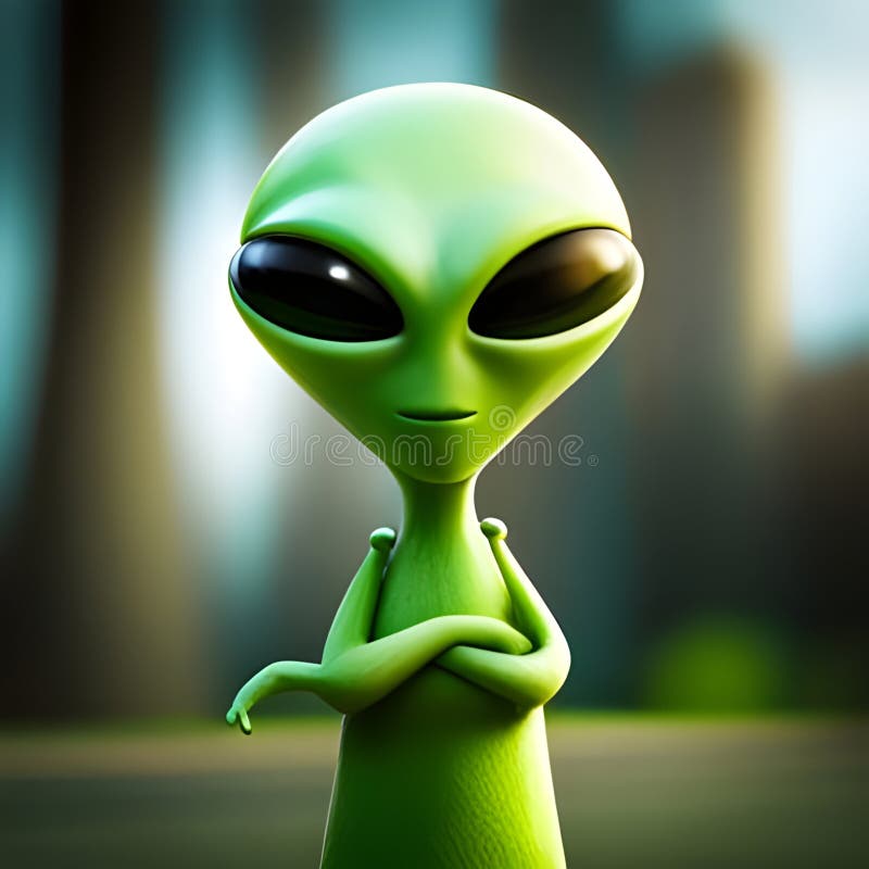 Small green alien stock illustration. Illustration of illustrated ...
