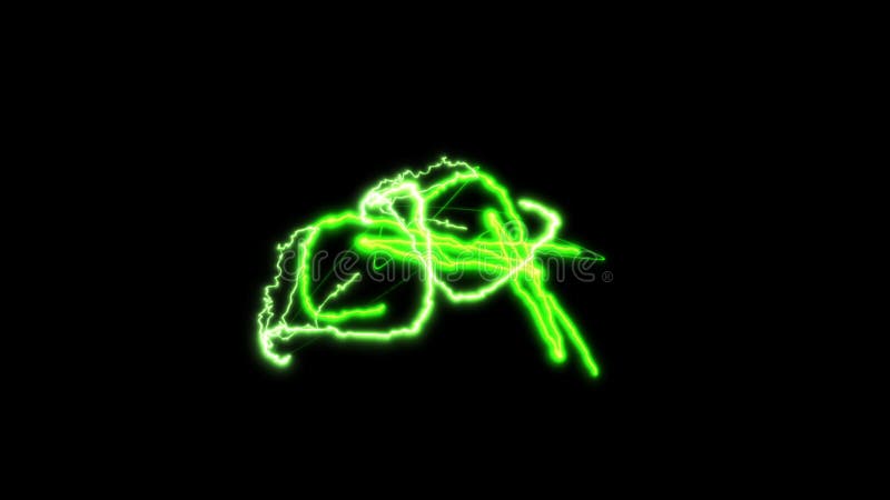 3D Illustration of Green Lightning Hyper Moving on a Black Background ...