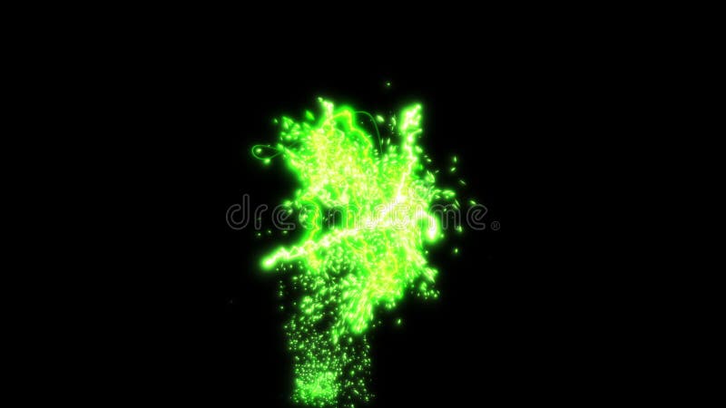 3D Illustration of Green Lightning Hyper Moving Creating Green Sparks ...