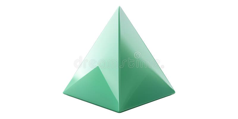 3D Illustration of a Green Pyramid Shape Isolated on Transparent ...