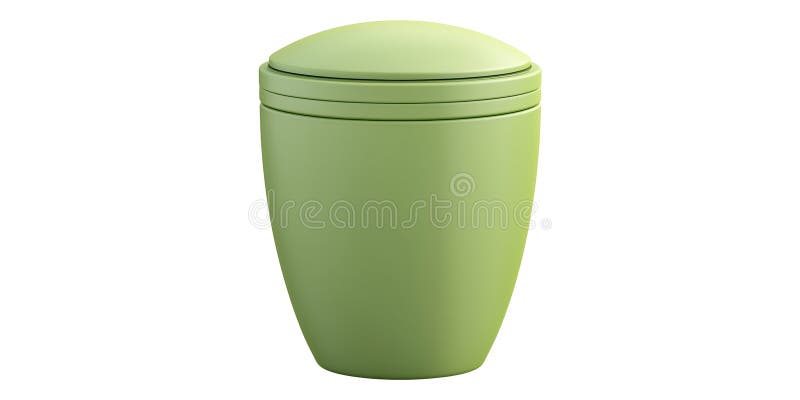 3D Illustration of a Green Trash Bin Isolated on Transparent Background ...