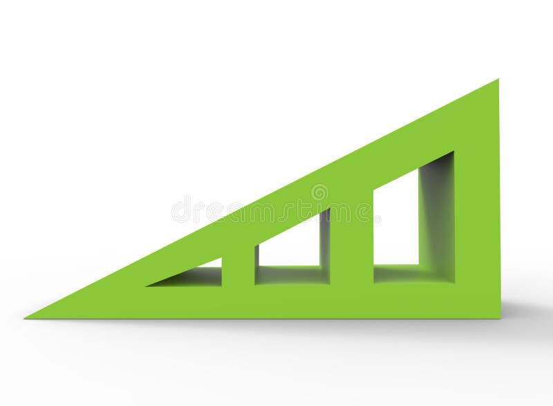 3d Illustration of Green Triangle with Holes Inside. Stock Illustration ...