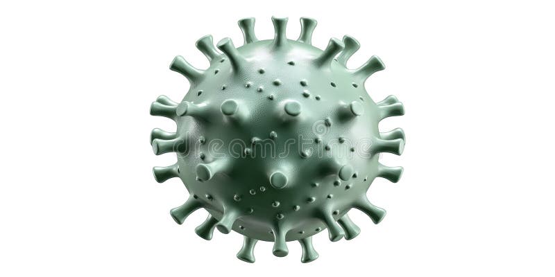 3D Illustration of a Green Virus Structure Isolated on Transparent ...