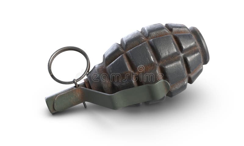 3D Illustration of Fragmentation Grenade F1 Isolated on White ...