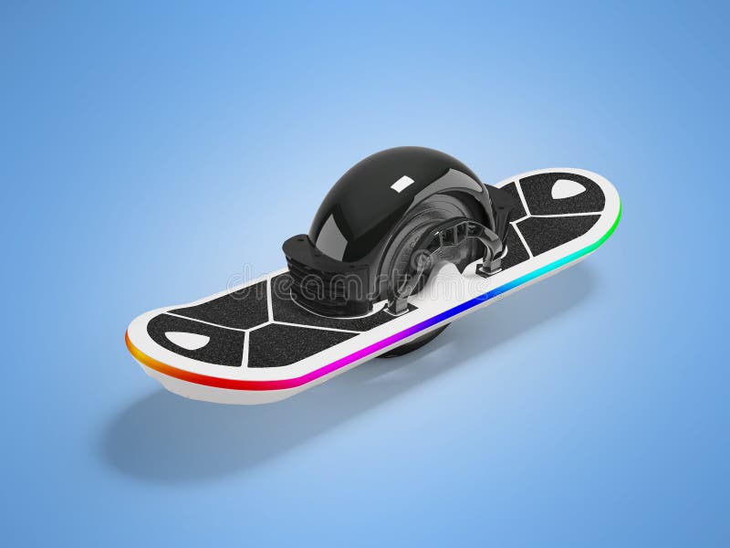 3d Illustration of Gyroscooter Board on One Wheel for on Blue ...