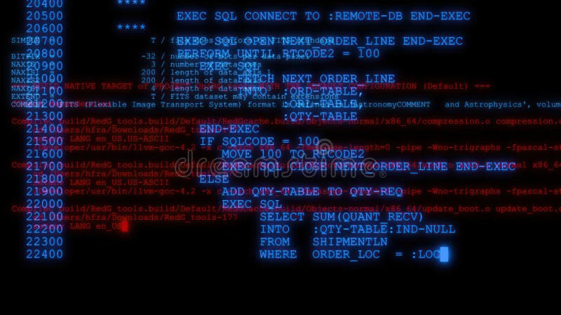 Hacker Code Running Down A Computer Screen Terminal Stock Illustration Illustration Of