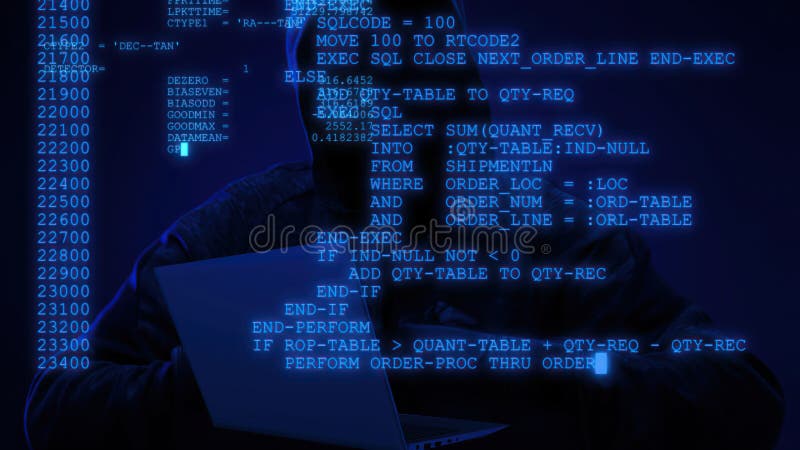 Hacker Code Running Down A Computer Screen Terminal Stock Illustration Illustration Of Datum