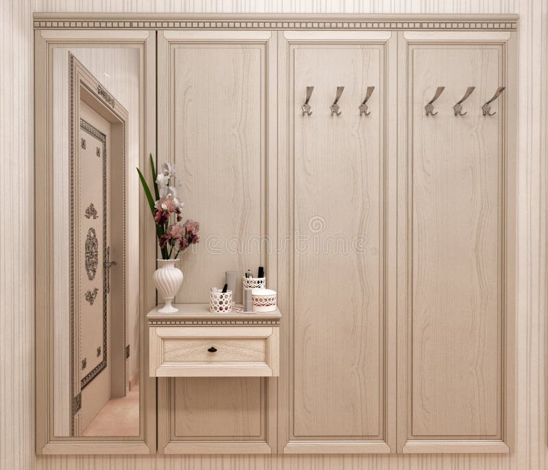 3D Illustration of the Hall in Classic Style. Stock Illustration ...