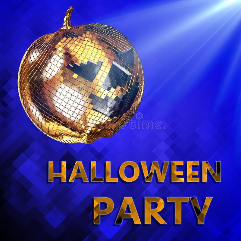 3d Illustration Halloween Disco Ball. Party Stock Illustration ...