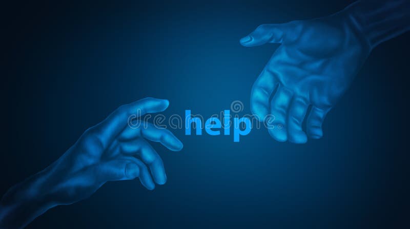 3d Illustration Hand. Give a Helping Hand Stock Illustration ...