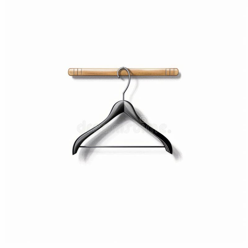 Minimalist Hanger Illustration on White Background Stock Image - Image ...