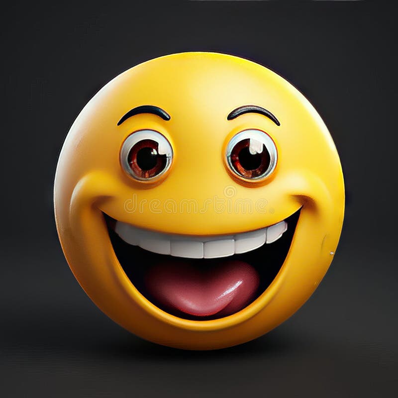 3d Illustration of Happy Emoticon Smile with Smiley Face Stock ...