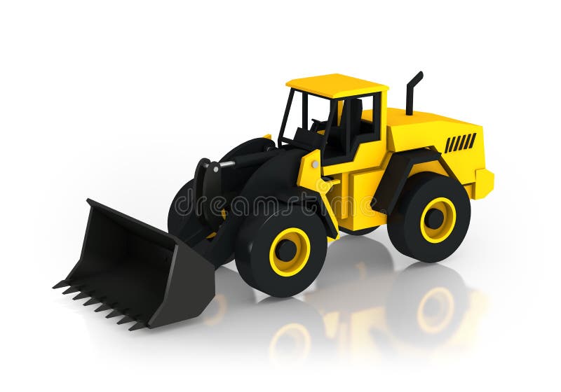 3d Illustration of a Heavy Front Loader. 3d Icons for the Site Stock ...