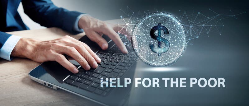 3d Illustration Help with Money Stock Photo - Image of charity ...