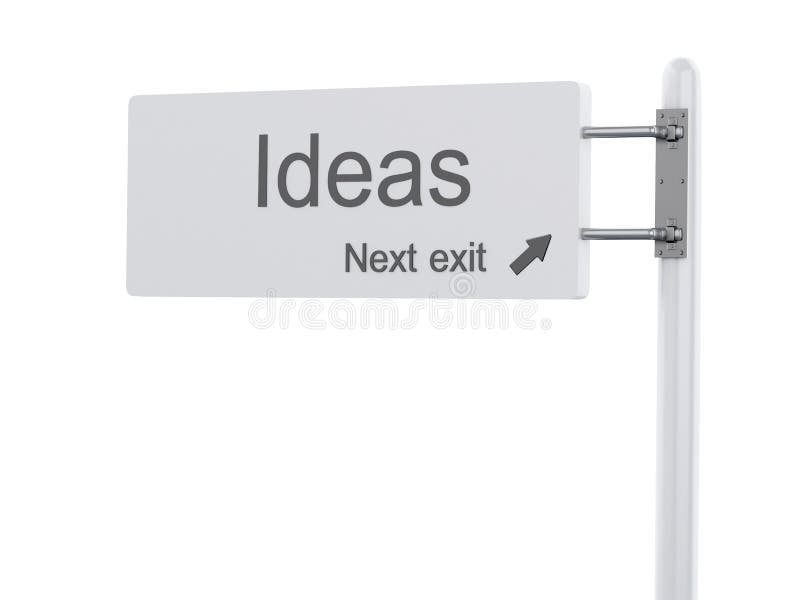 3D Illustration. Highway Sign, the Next Exit Ideas. Isolated on Stock ...