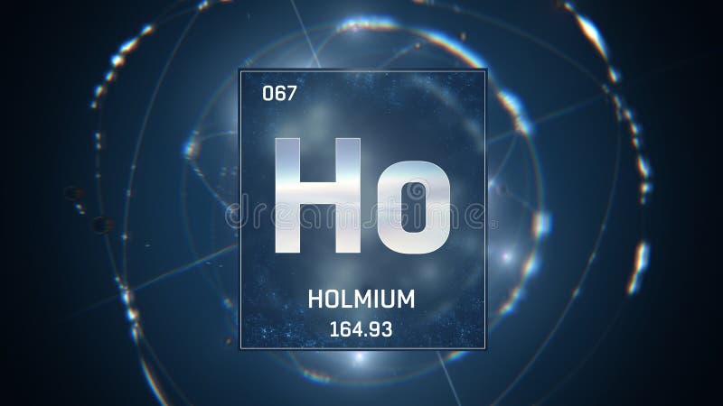 Holmium As Element 67 of the Periodic Table 3D Illustration on Blue ...