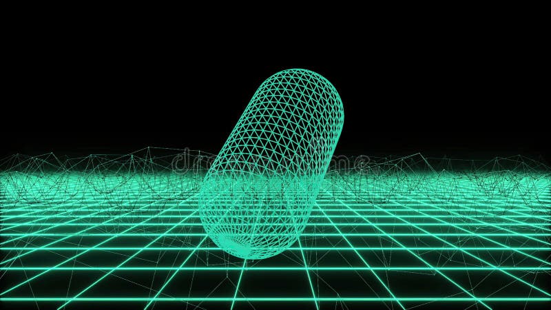 Holographic Tron Grid Floor Motion Graphic Element Stock Illustration ...