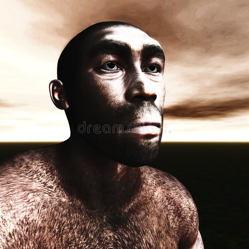 3d Illustration of Erectus stock illustration. Illustration of ...