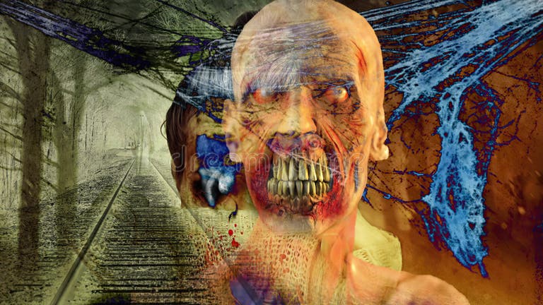 Horror Zombie with Effects stock illustration. Illustration of ghost ...