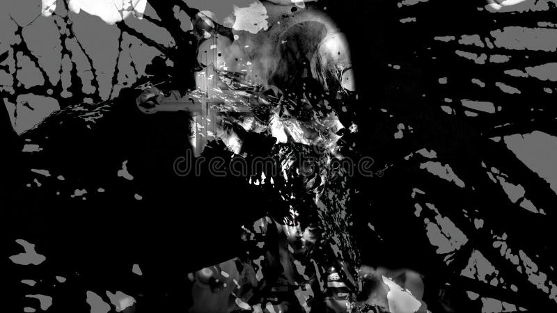 Horror Zombie with Scary Effects Stock Illustration - Illustration of ...