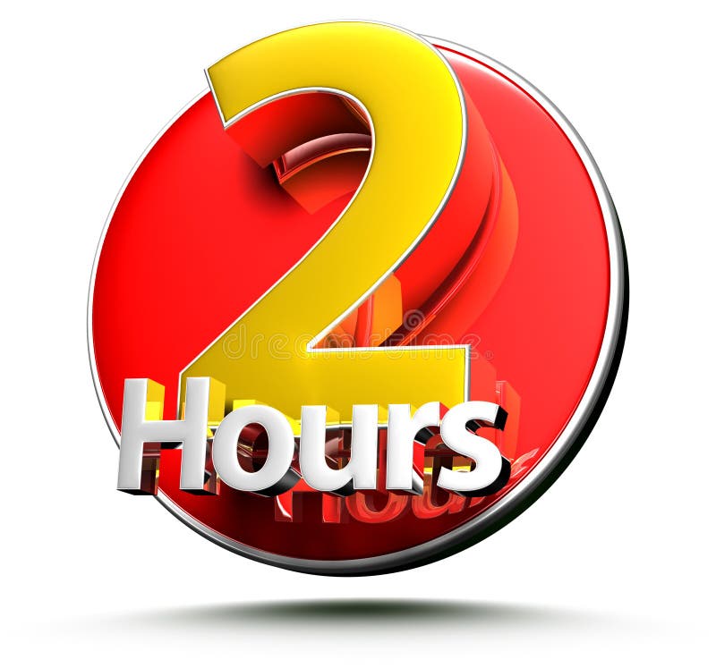 2 Hours 3d.with Clipping Path. Stock Illustration - Illustration of ...
